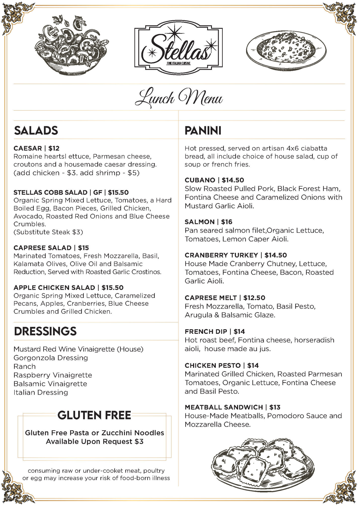 Lunch Menu – Stellason25th